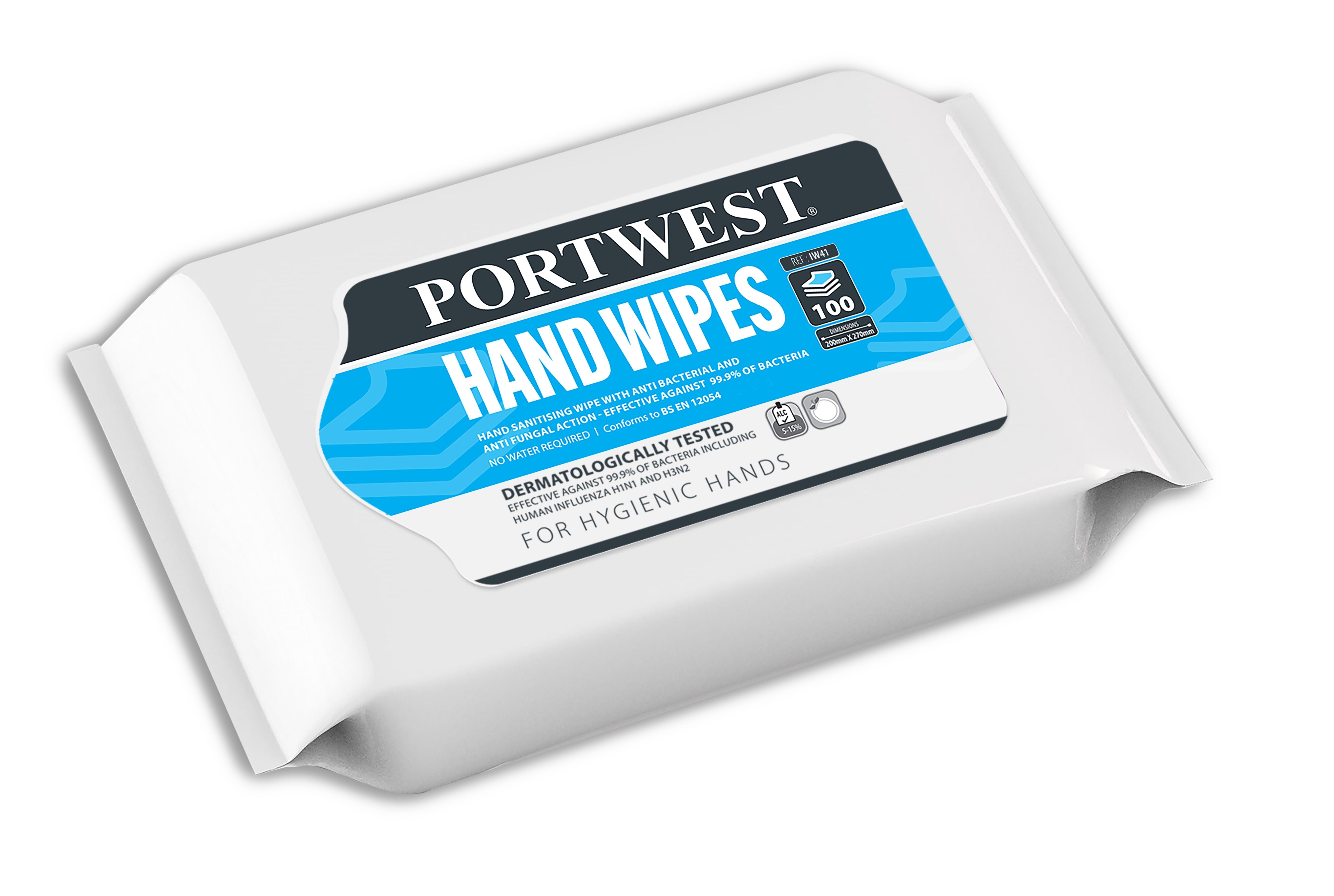 Portwest Hand Wipes Wrap (100 Wipes) | Greener Workwear